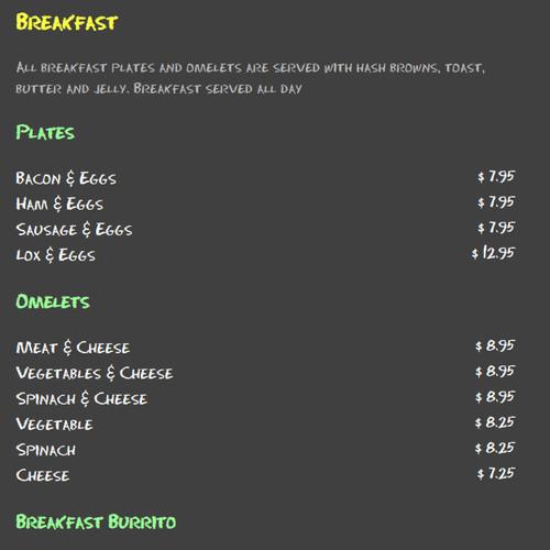 Take Ten Deli & Grill menu in Sherman Oaks, California, USA