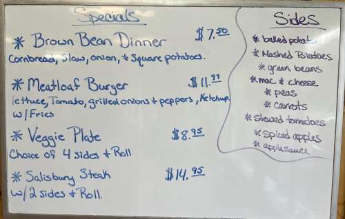 Big Wheel Restaurant menu in Alderson, West Virginia, USA
