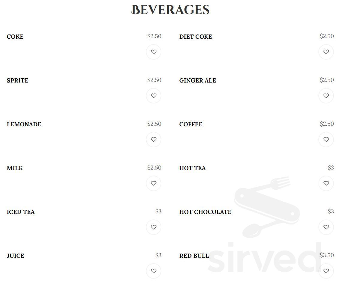 Lansdowne Inn menu in Baltimore, Maryland, USA