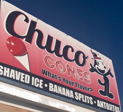 Chuco Cones menu in Canutillo, Texas, USA