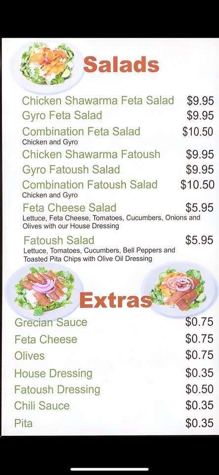 Albasha Express menu in Baton Rouge, Louisiana, USA