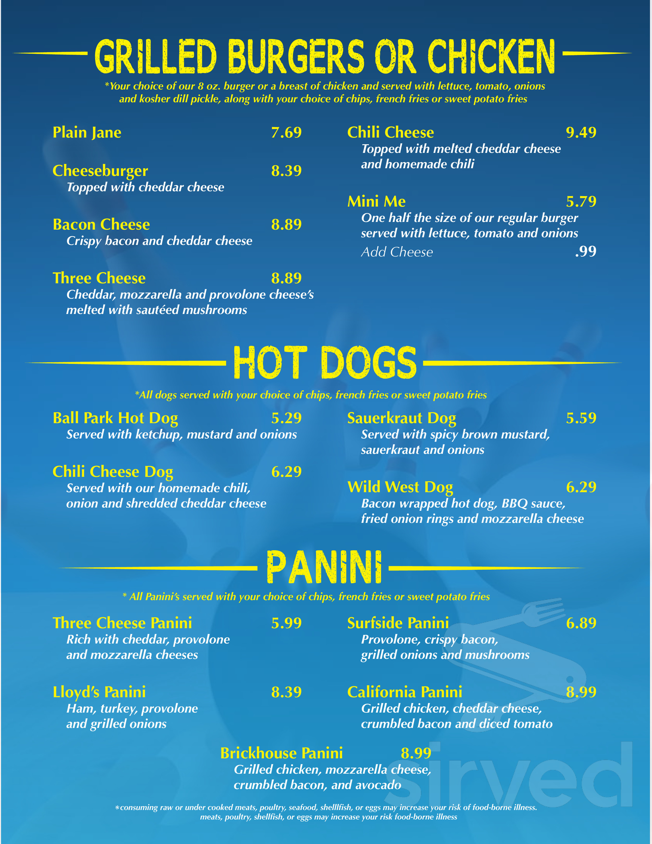 Menu - Surfside Beach SC's Brick House Restaurant & Lounge | Sirved