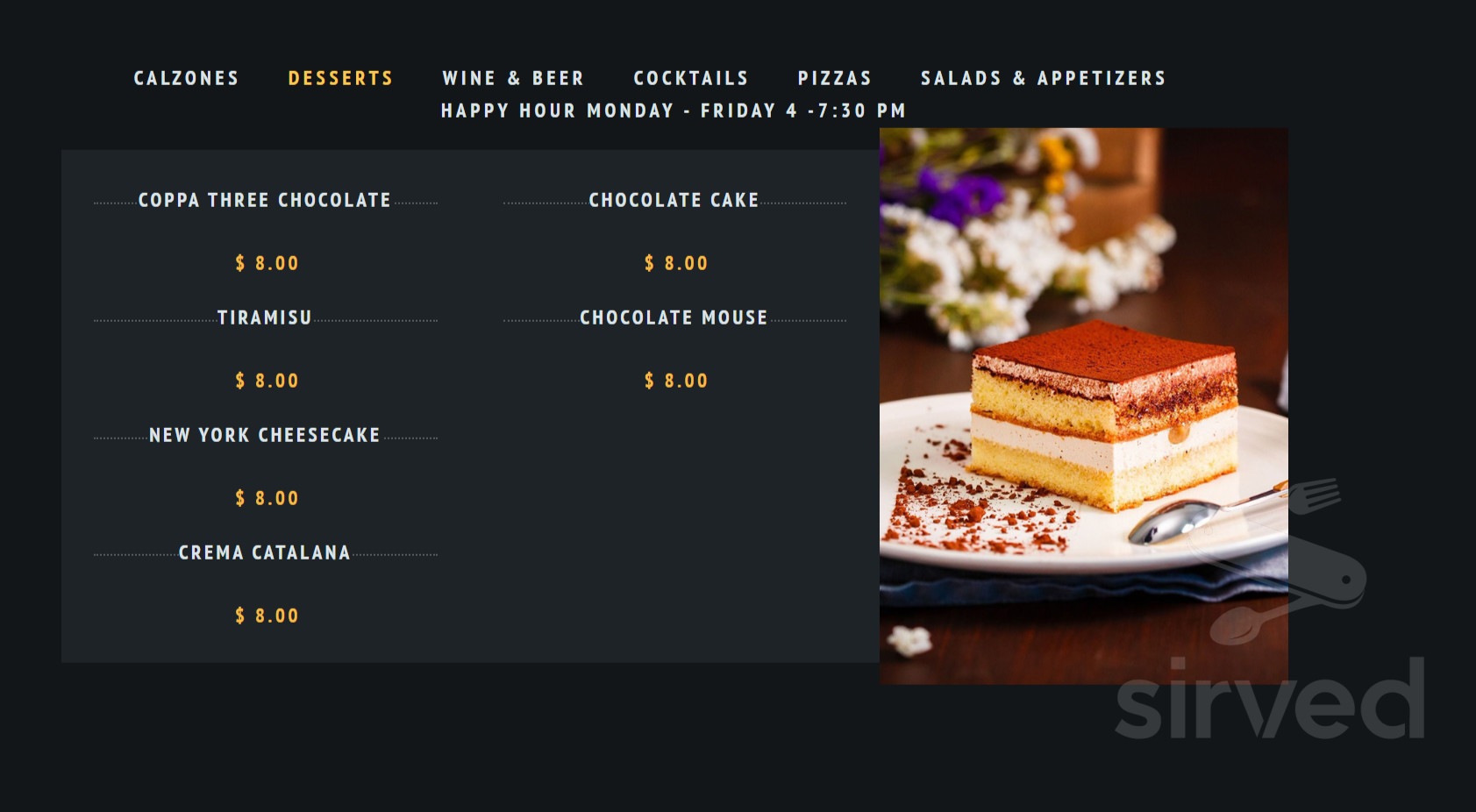 Bacio Pizzeria menu in 81 Seaton Pl NW, Washington, DC 20001