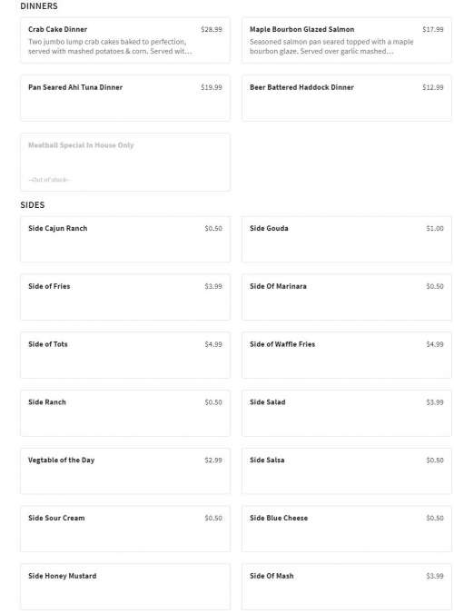 Hops & Barleys Middletown menu in Middletown, Pennsylvania, USA