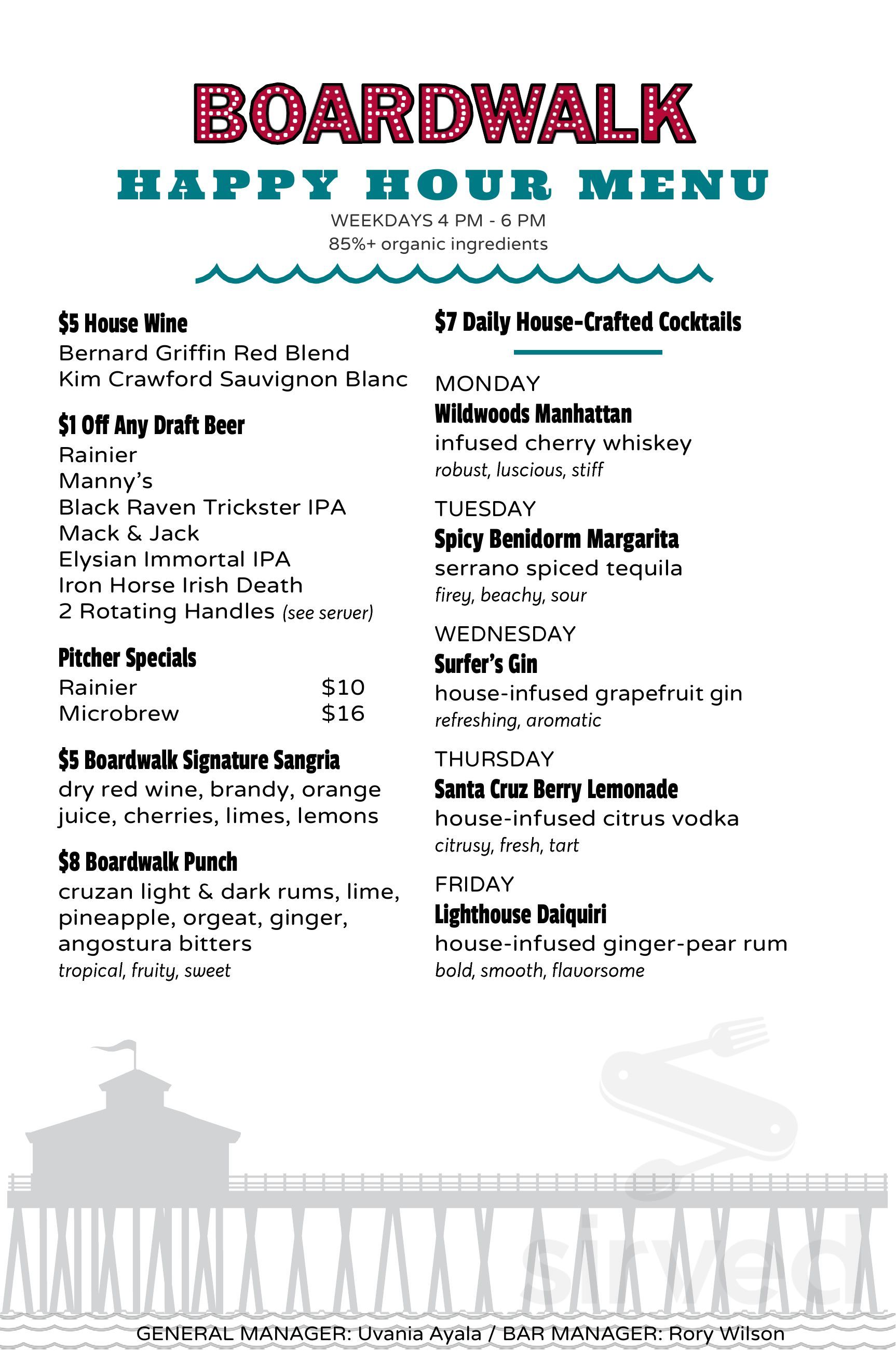 Boardwalk menus in Redmond, Washington, United States