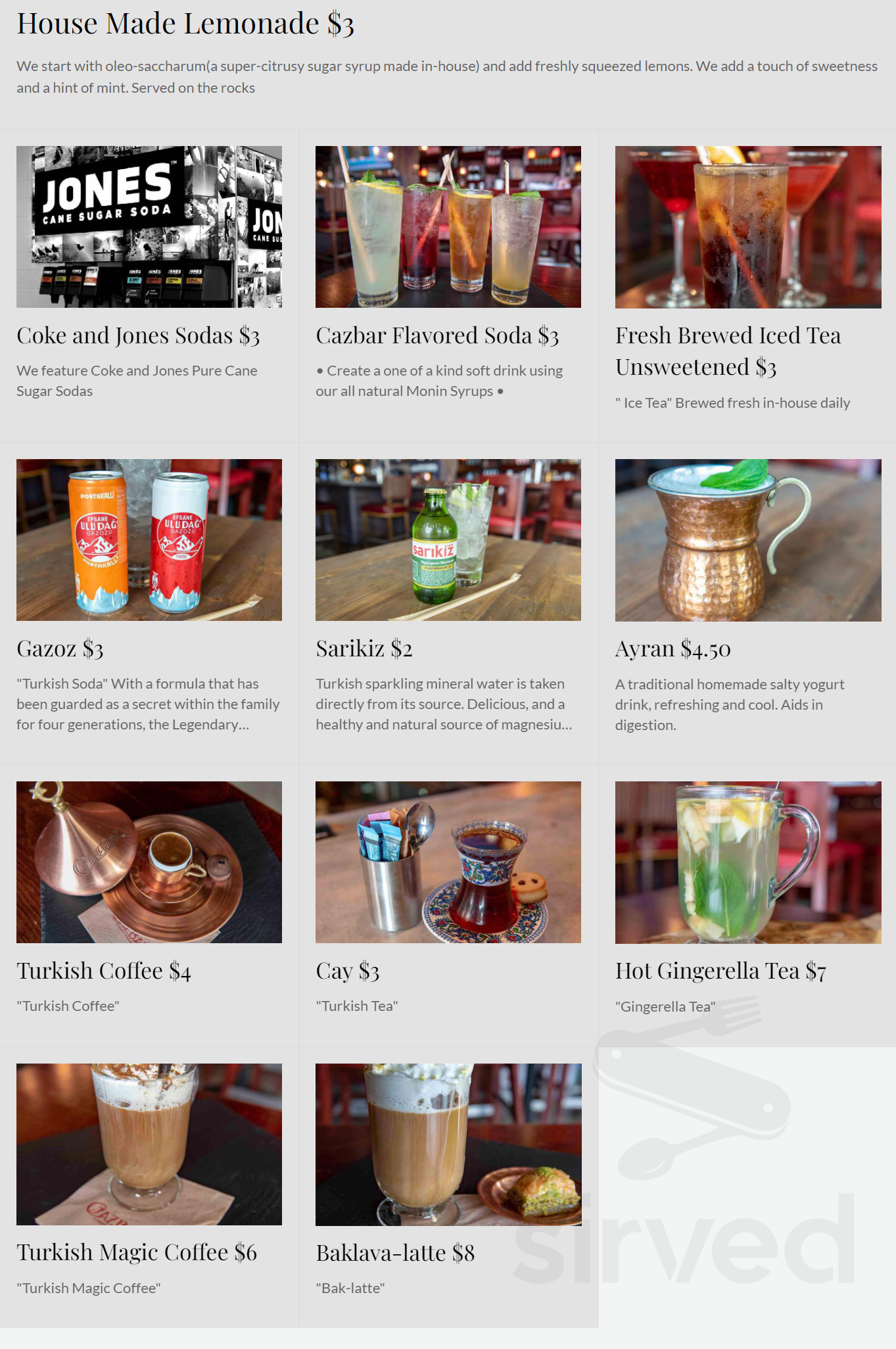 Cazbar - Columbia menu in Columbia, Maryland, USA