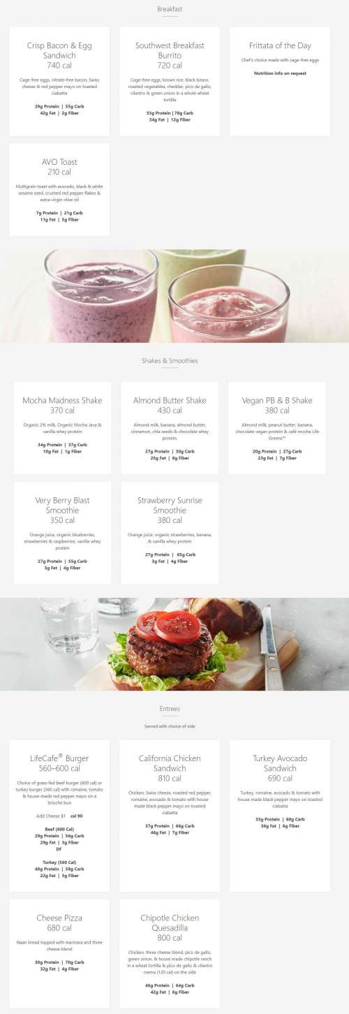 LifeCafe menu in Bellevue, Washington, USA