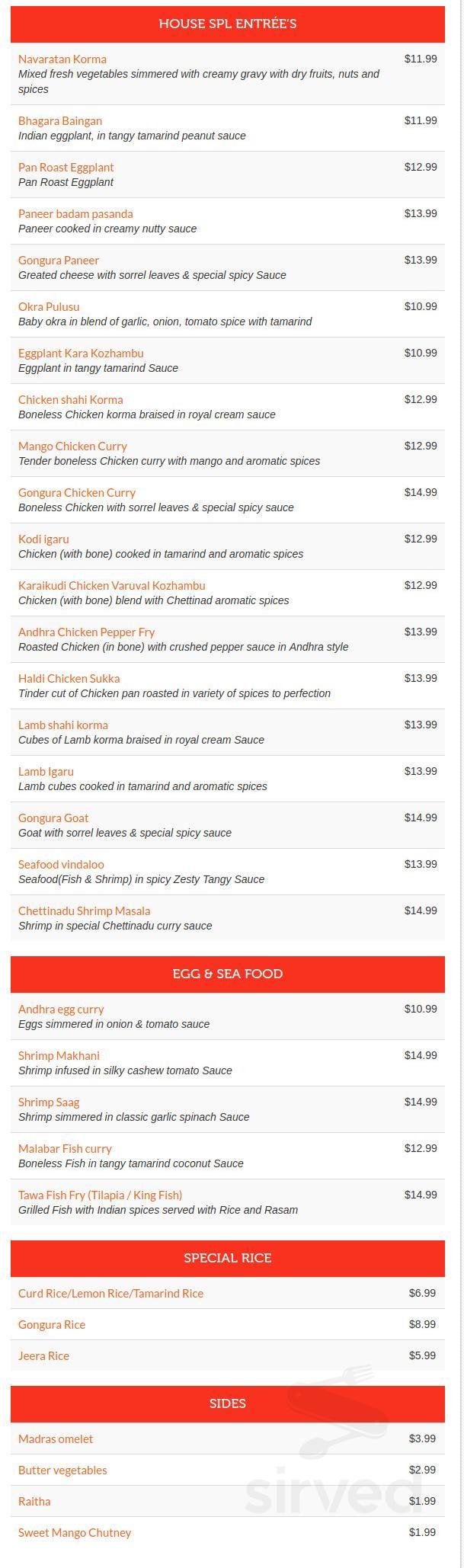 Haldi Indian GLENDALE menus in Glendale, Arizona, United States