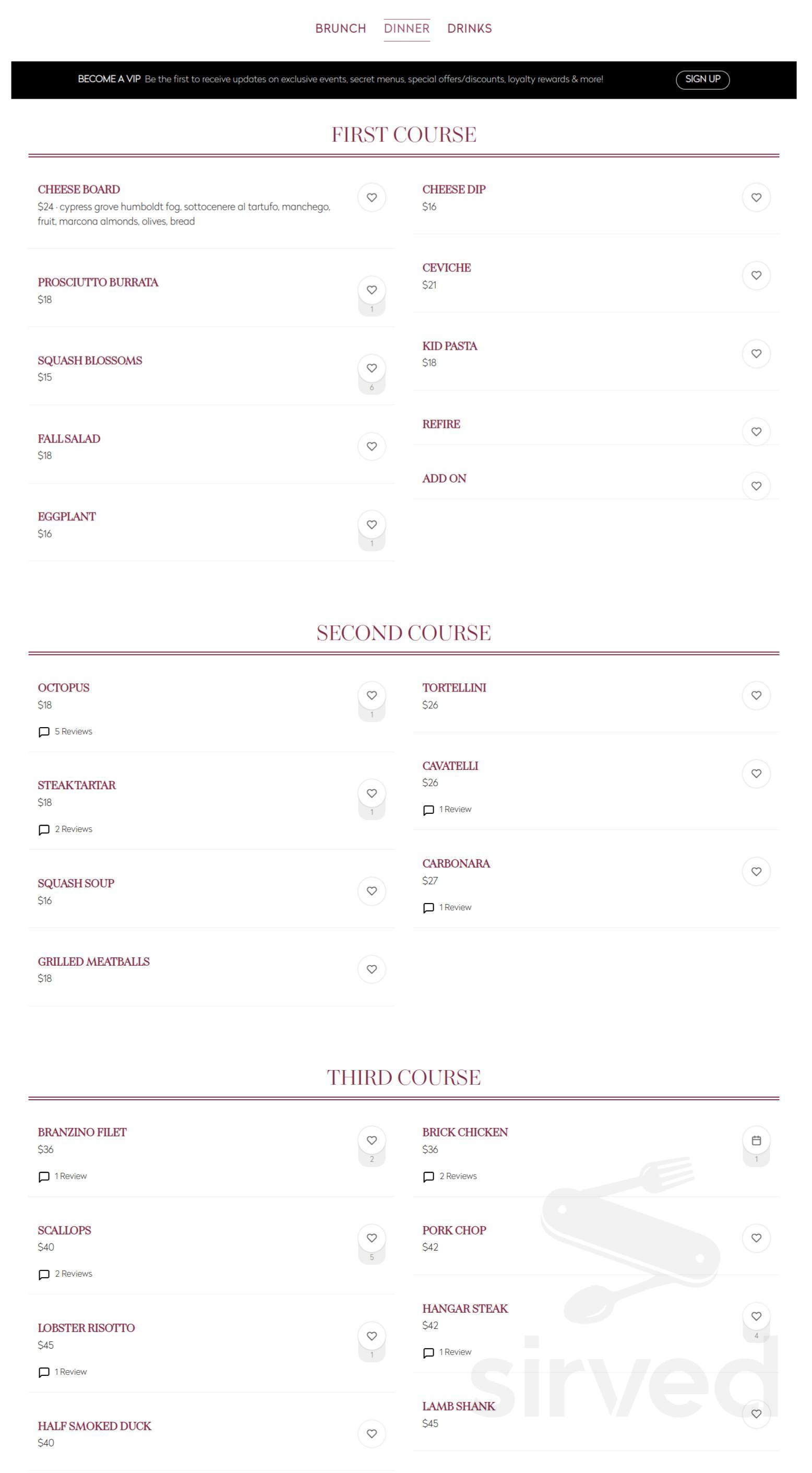 Poppy & Seed menu in Anaheim, California, USA