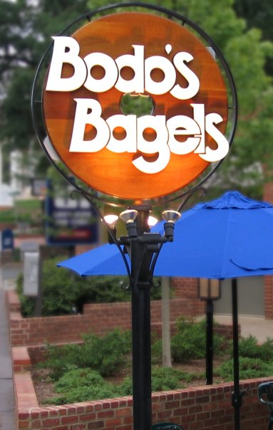 Bodo's Bagels menu in Charlottesville, Virginia, USA