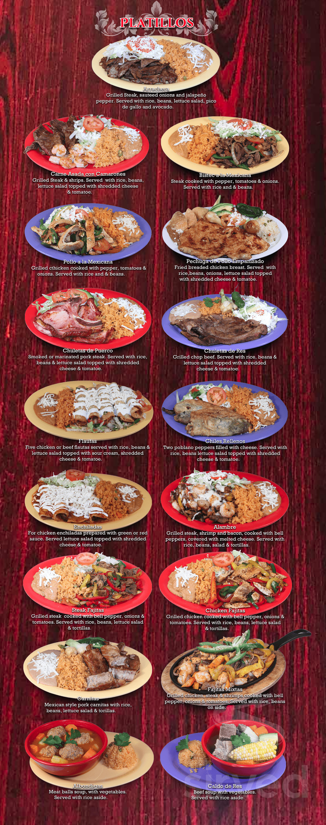 Taqueria El Torito menu in Kansas City, Missouri, USA