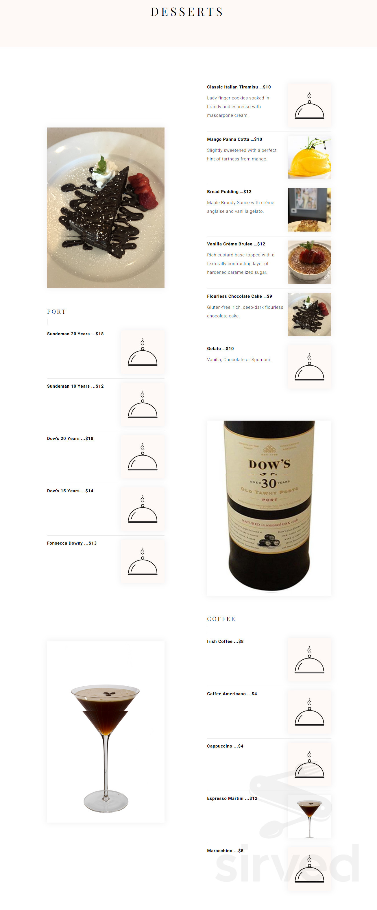 Menu - Menlo Park CA's Roma | Sirved