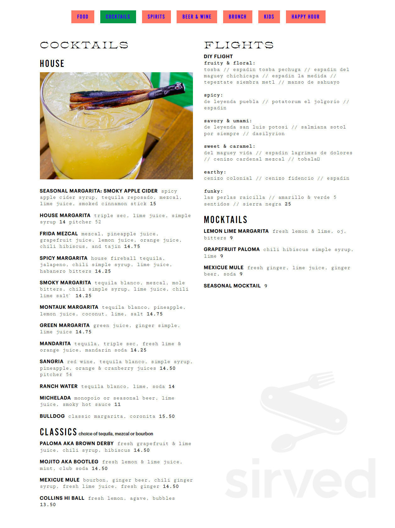 Menu - New York NY's MEXiCUE | Sirved