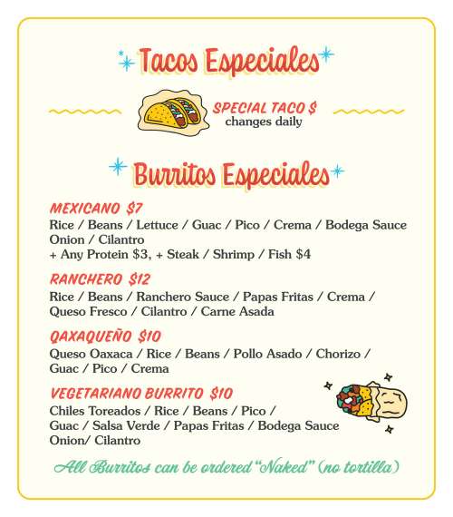 La Bodega menu in Pittsburgh, Pennsylvania, USA