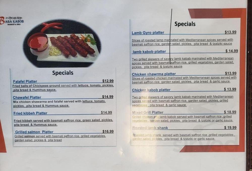 Baba Kabob Market and Deli (Jerusalem Market and Deli Previo menu in ...