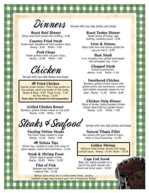 Harding's | Family Restaurant menu in Charleston, West Virginia, USA