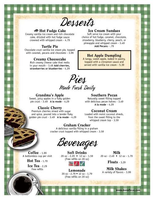 Harding's | Family Restaurant menu in Charleston, West Virginia, USA
