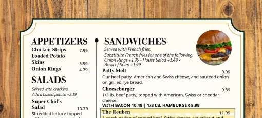 Menu for Harding's | Family Restaurant in Charleston, WV | Sirved
