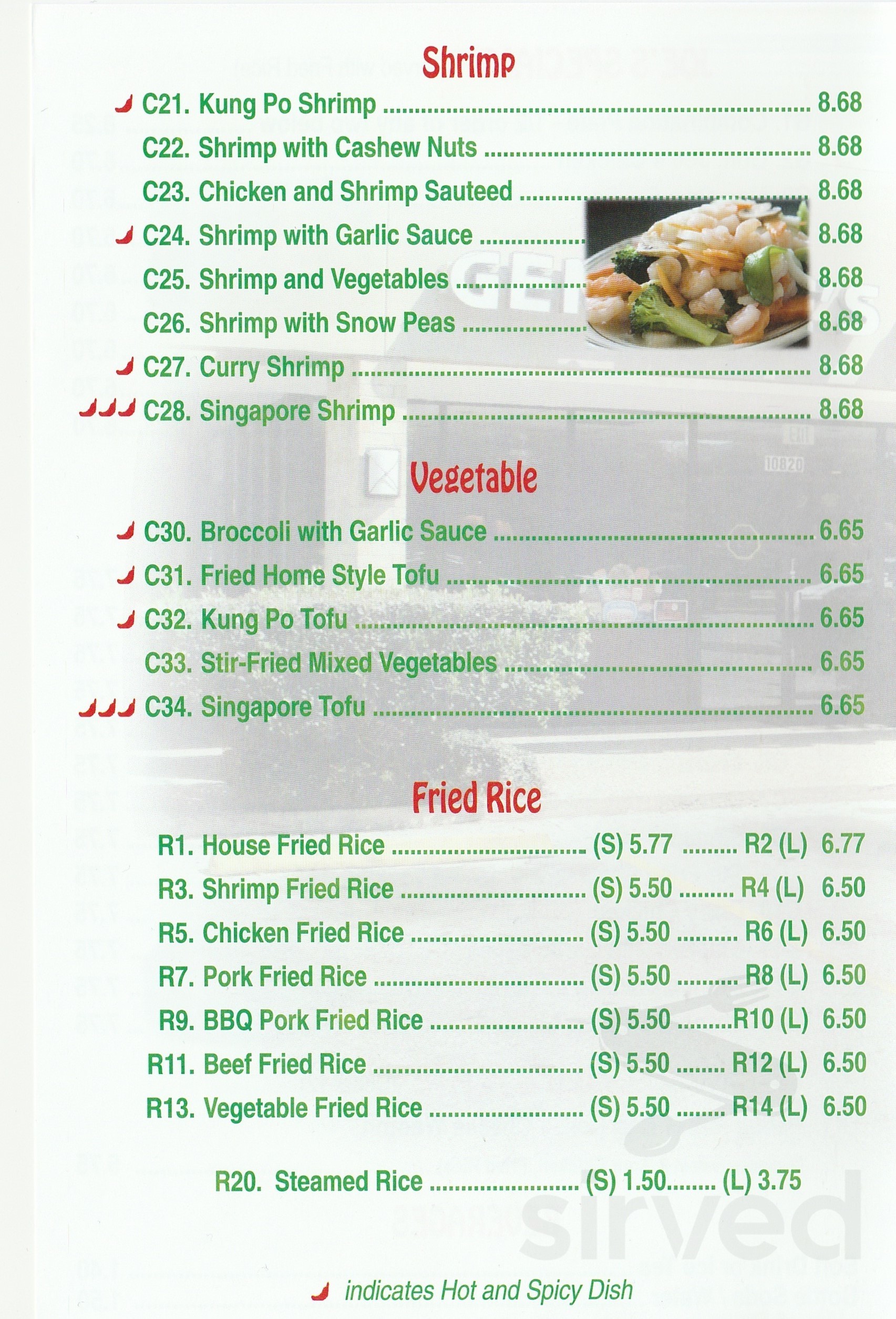 Menu - Houston TX's General Joe's Chopstix | Sirved