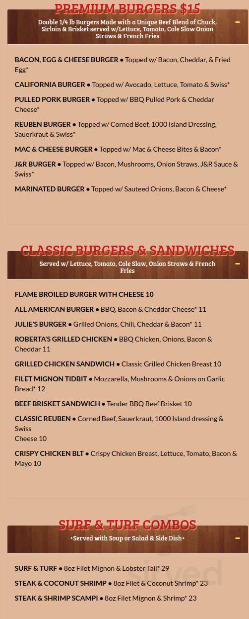 J&R's Islip Steak House menu in Islip, New York, USA