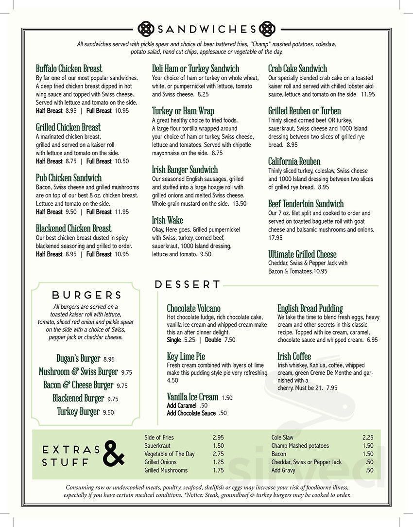 Dugans Pub menus in Pinehurst, North Carolina, United States