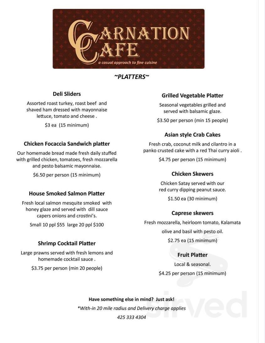 Carnation Cafe & Lounge menus in Carnation, Washington, United States