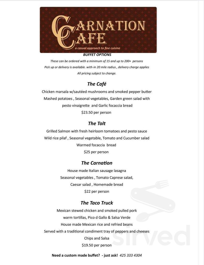 Carnation Cafe & Lounge menus in Carnation, Washington, United States
