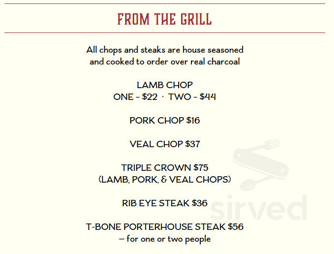 Chick & Nello's Homestead Inn menu in Trenton, New Jersey, USA
