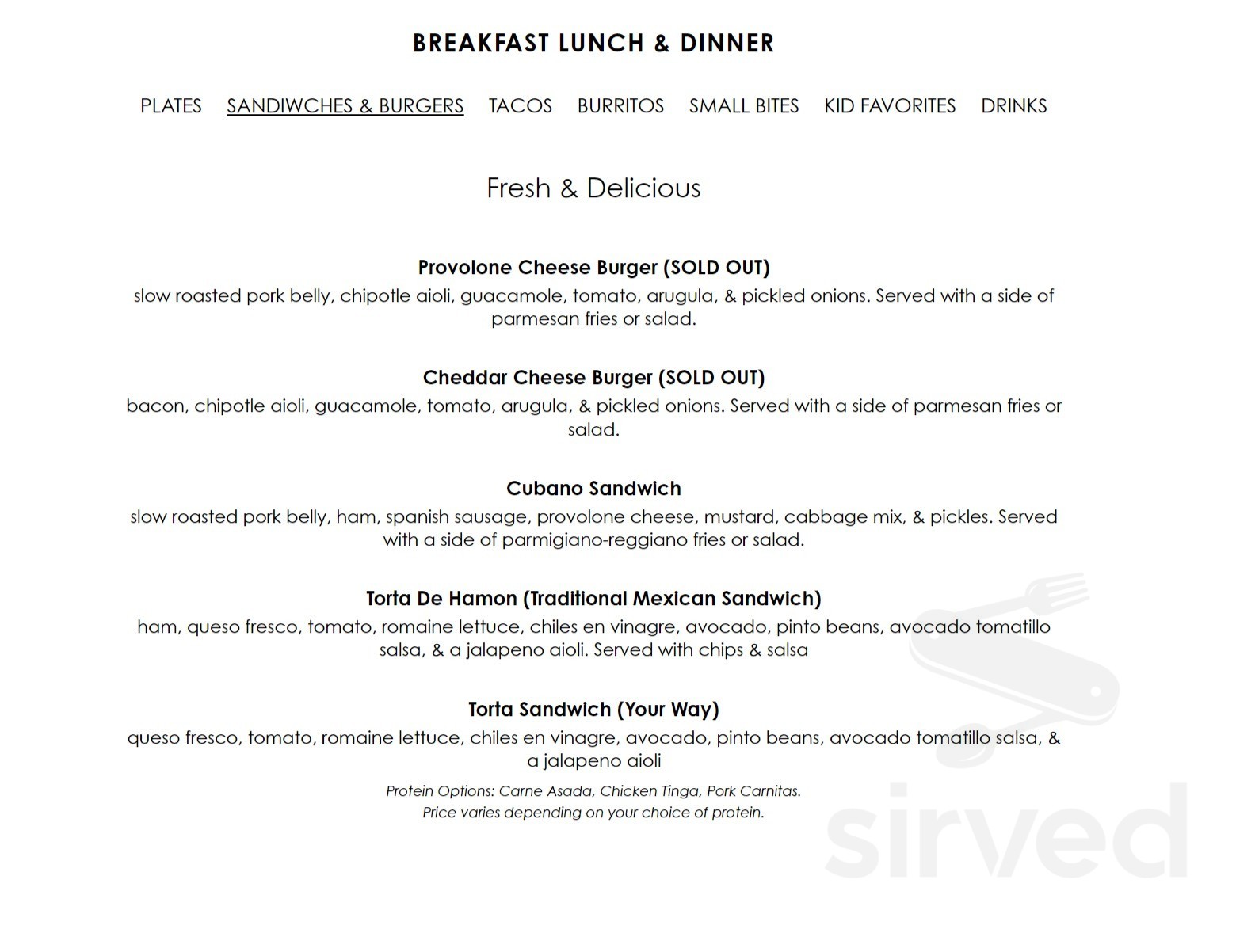 Dos Mundos Mexican American Cuisine (First Street Location) menu in ...