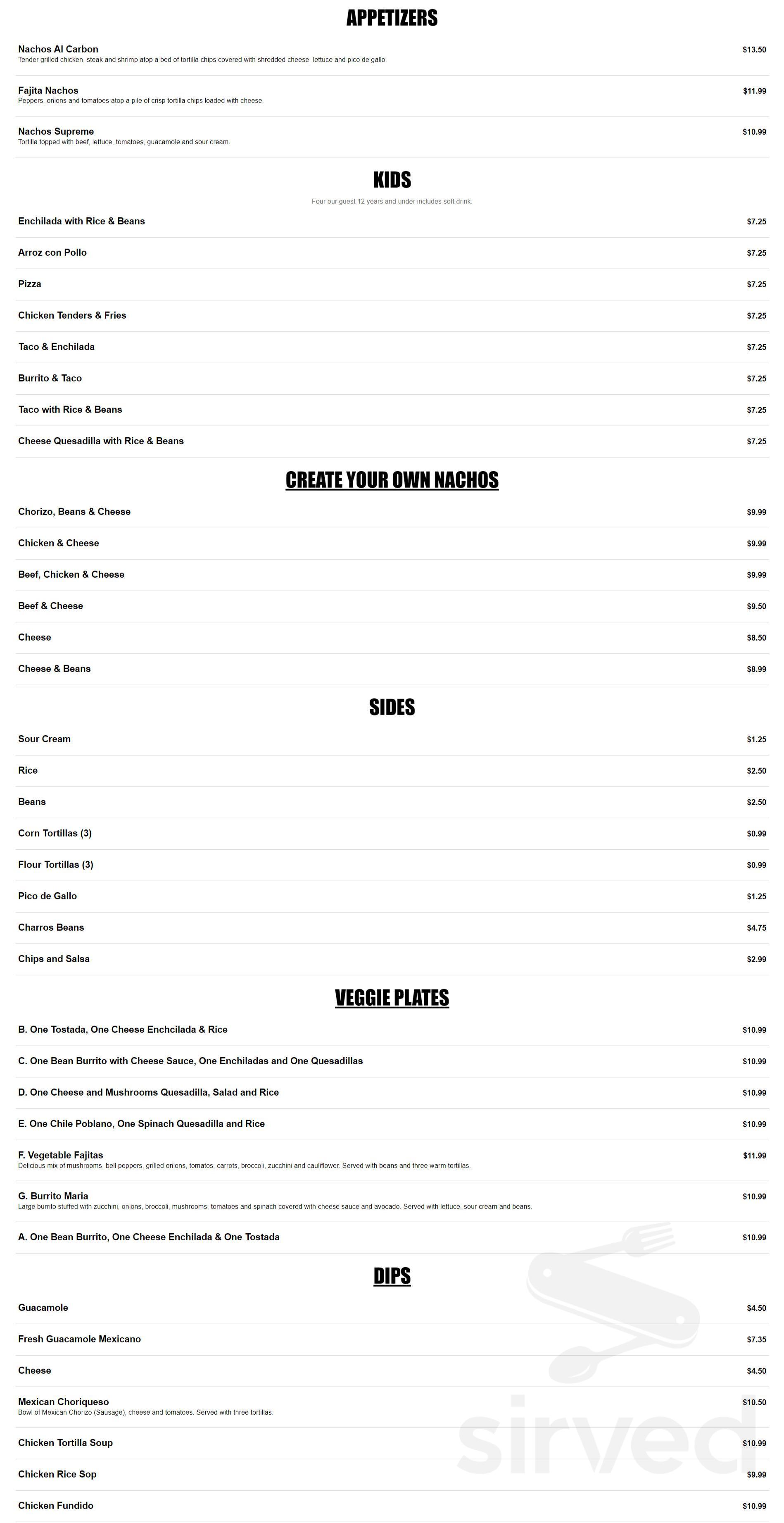 Menu - Morris IL's La Casa Michoacana | Sirved
