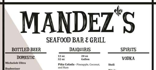Menu for Mandez's Seafood Bar & Grill in Lafayette, LA | Sirved