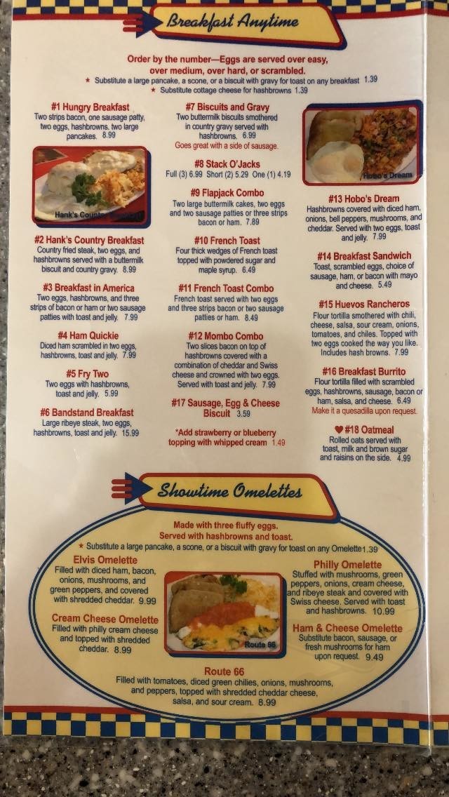 One Man Band menu in Lehi, Utah, USA