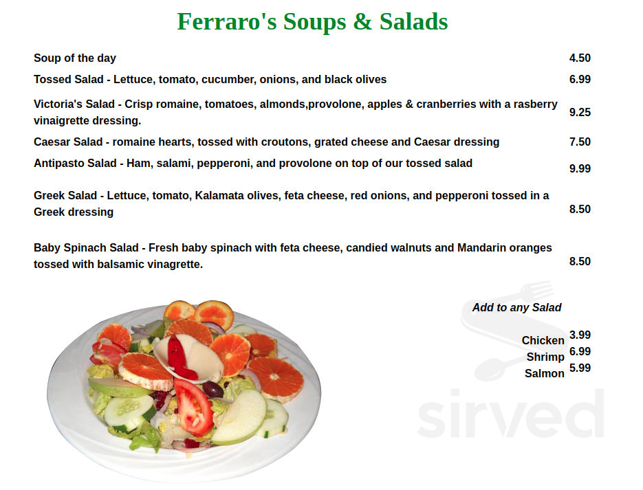 Ferraro's Italian Grille menus in Parrish, Florida, United States