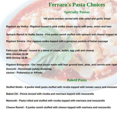 Ferraro's Italian Grille menu in Parrish, Florida, USA