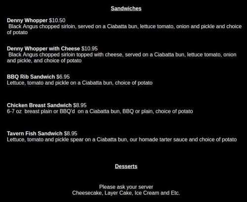 Oh Dennis! Saloon & Charcoal House menu in Racine, Wisconsin, USA