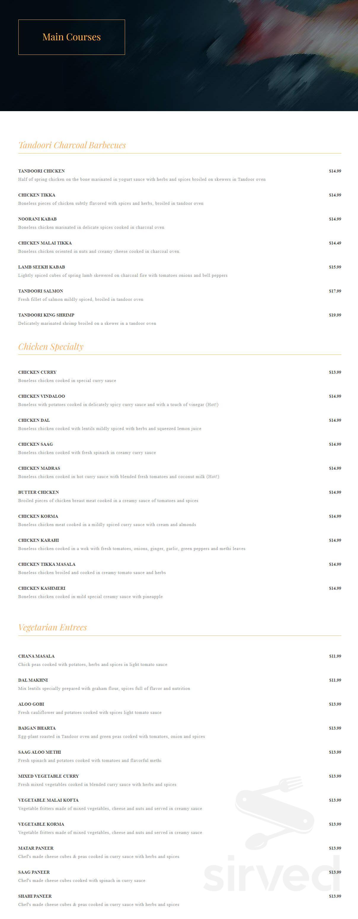 Spice Grill menu in Germantown, Maryland, USA