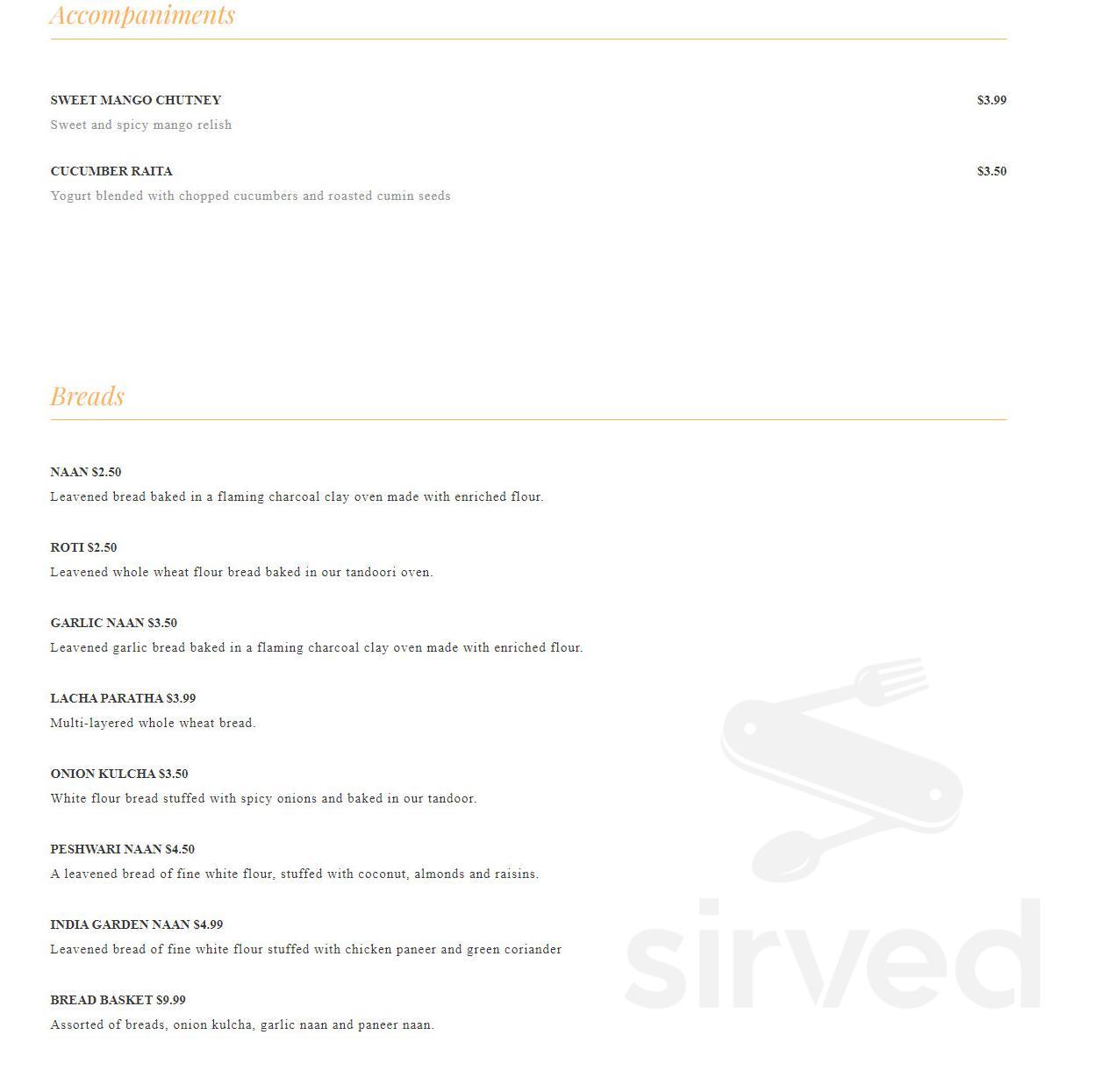 Spice Grill menu in Germantown, Maryland, USA
