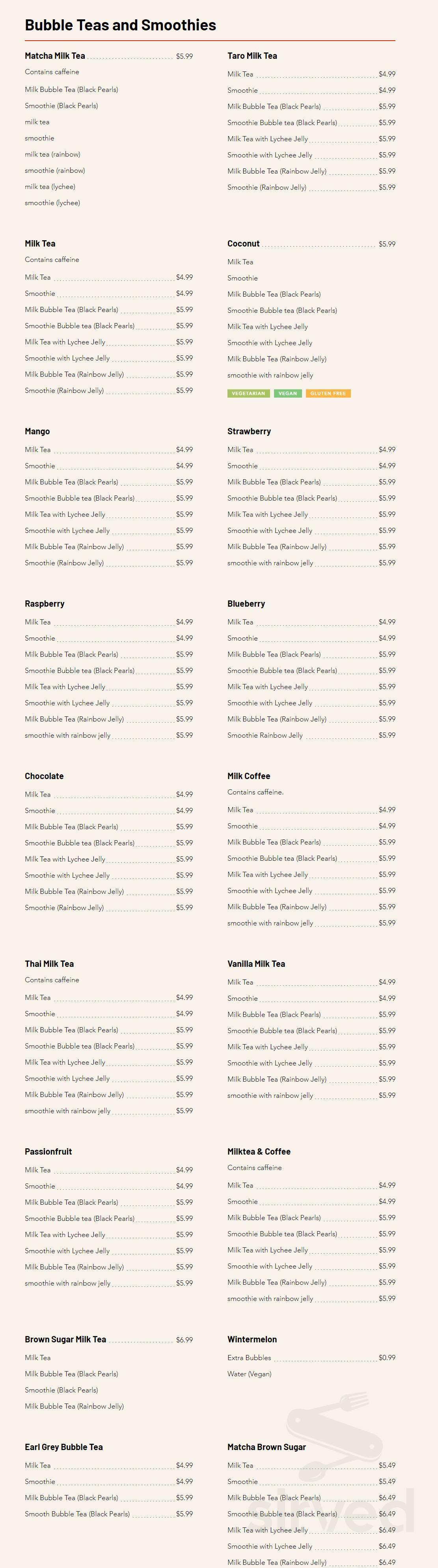 Menu - Camrose AB's Kim's Vietnamese Lunch Bar | Sirved