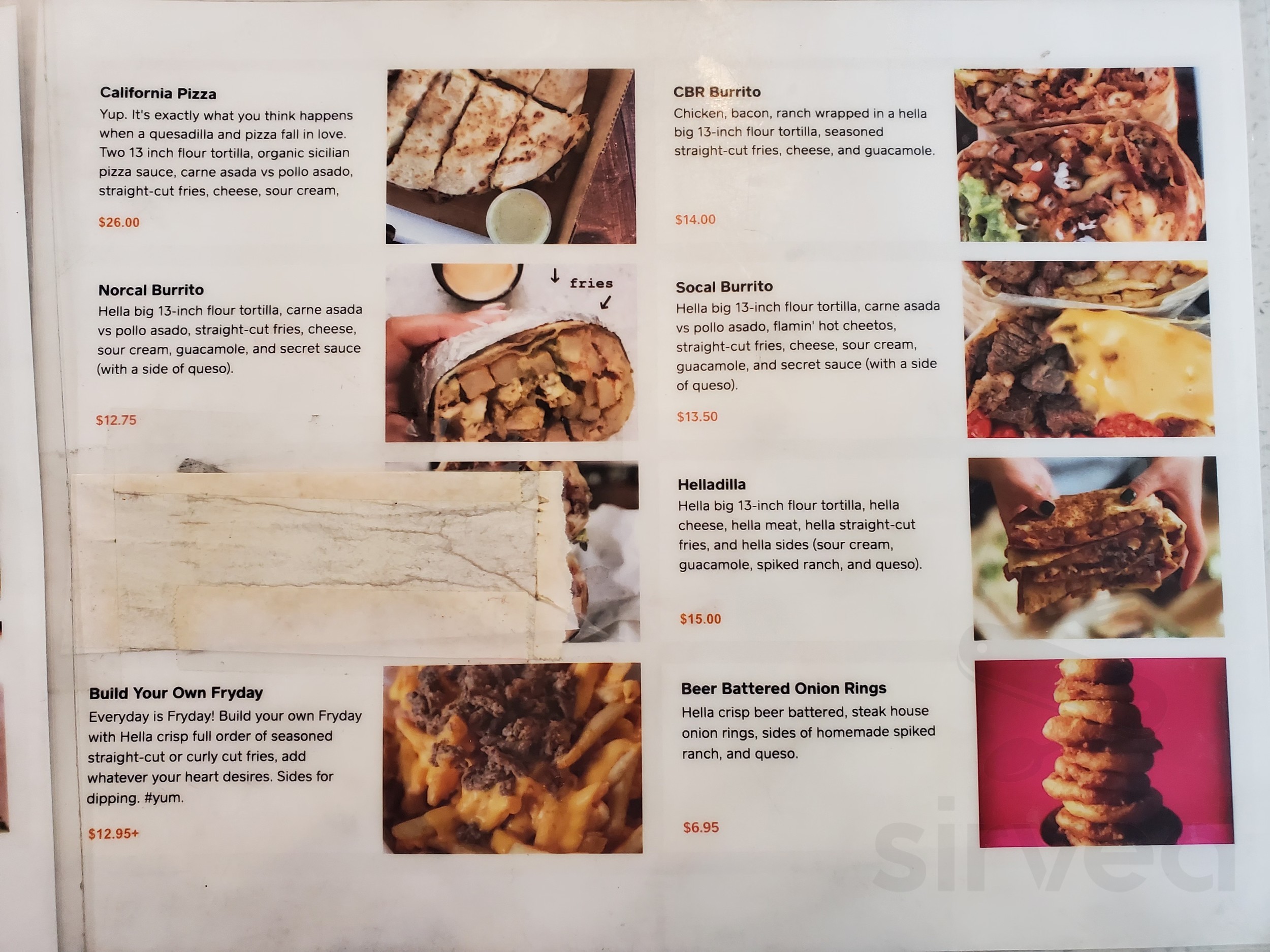 Man vs Fries menu in Chicago, Illinois, USA