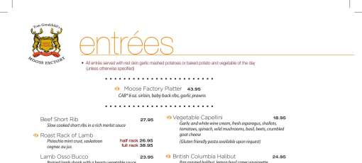 Menu for Sawmill Prime Rib & Steak House in Edmonton, AB | Sirved