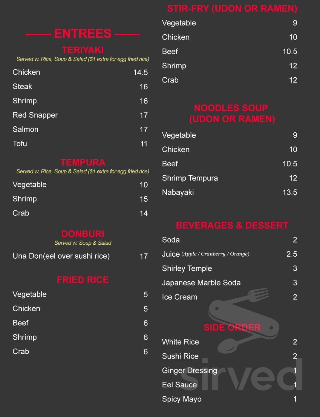 Sushi Prime 88 menu in Clifton Park, New York, USA