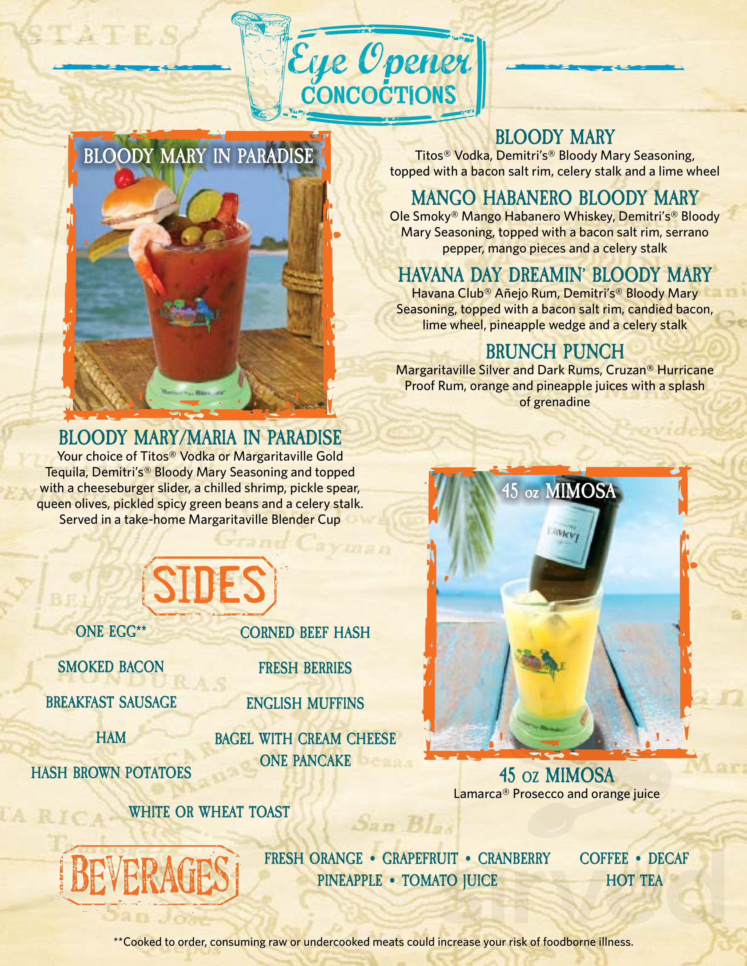 Margaritaville Restaurant- Las Vegas menu in Las Vegas, Nevada, USA