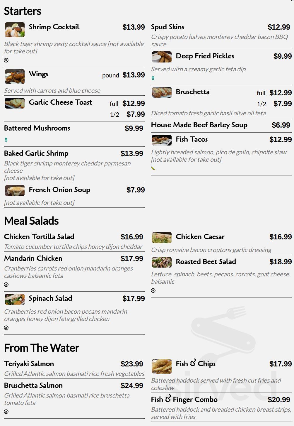 Menu for Scotty's in Barrie, ON | Sirved