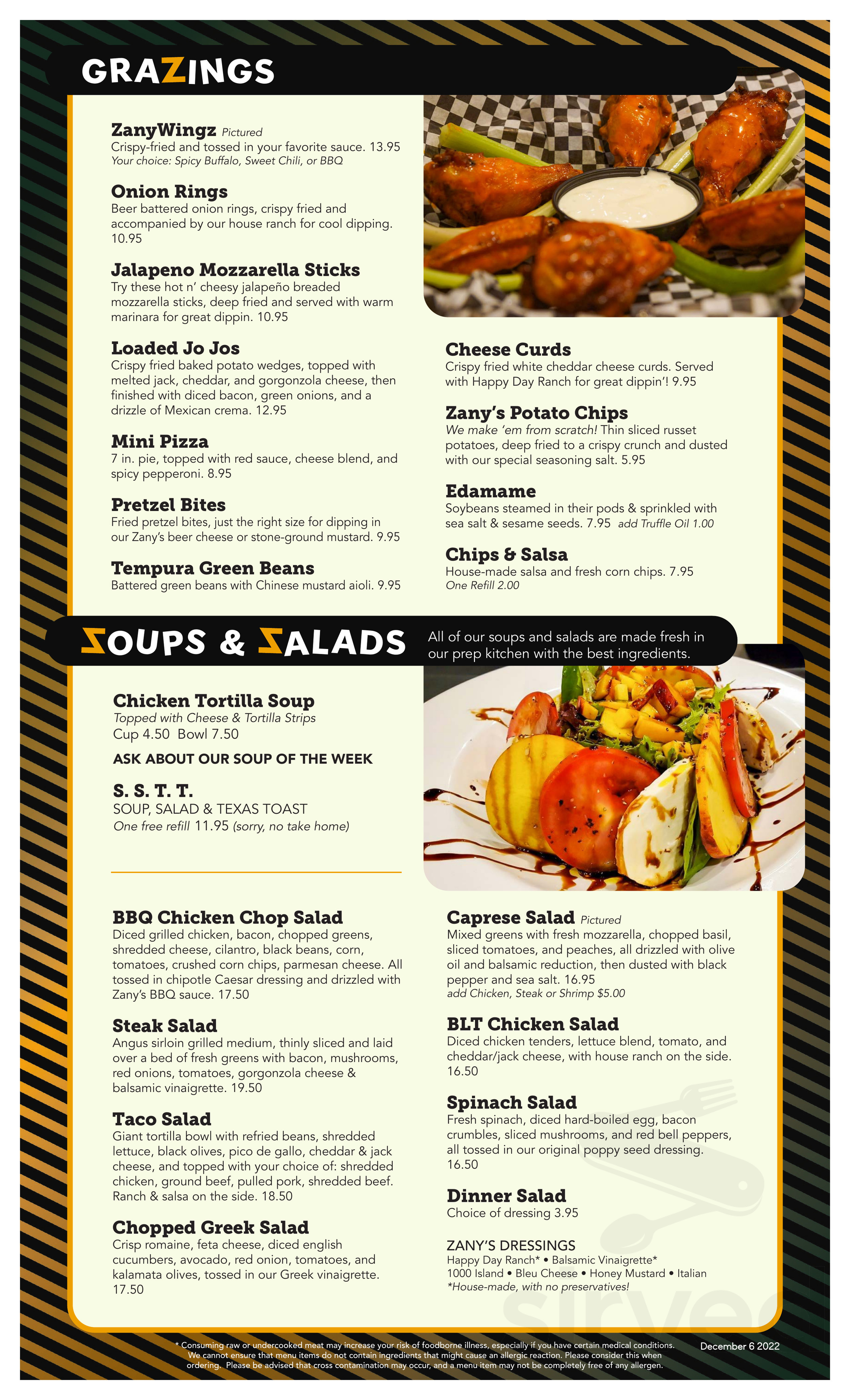 Zany Graze menus in Lewiston, Idaho, United States