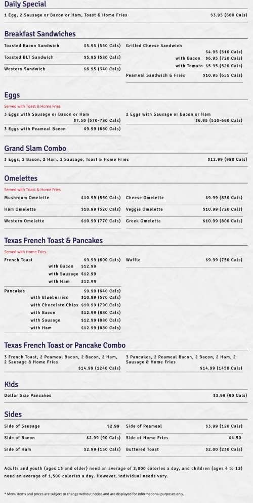 Halibut House Fish and Chips menu in Brantford, Ontario, Canada