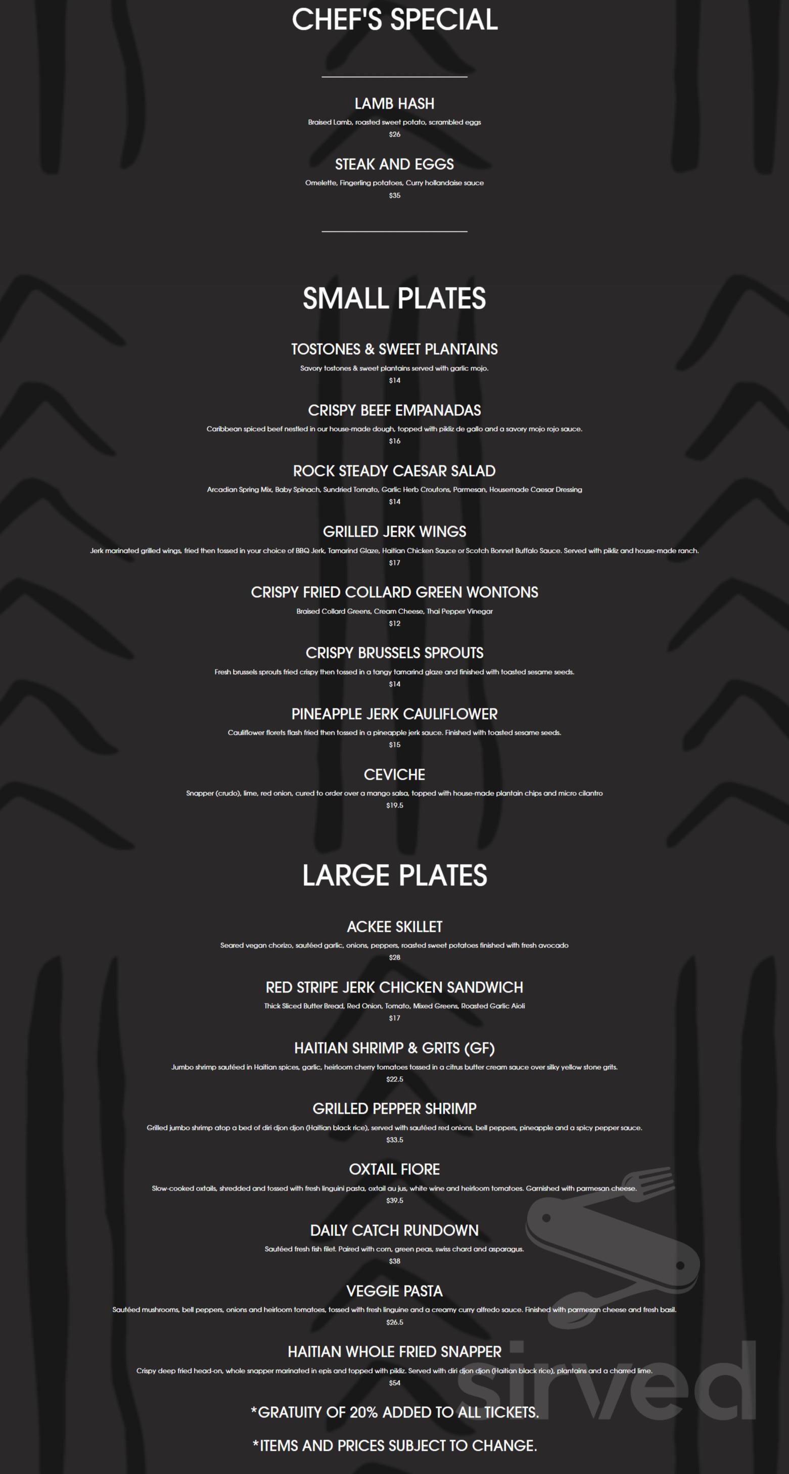 Rock Steady - Atlanta menu in Atlanta, Georgia, USA