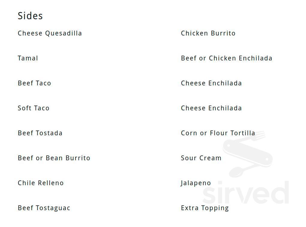 Menu - Sumter SC's Yucatan Restaurant | Sirved
