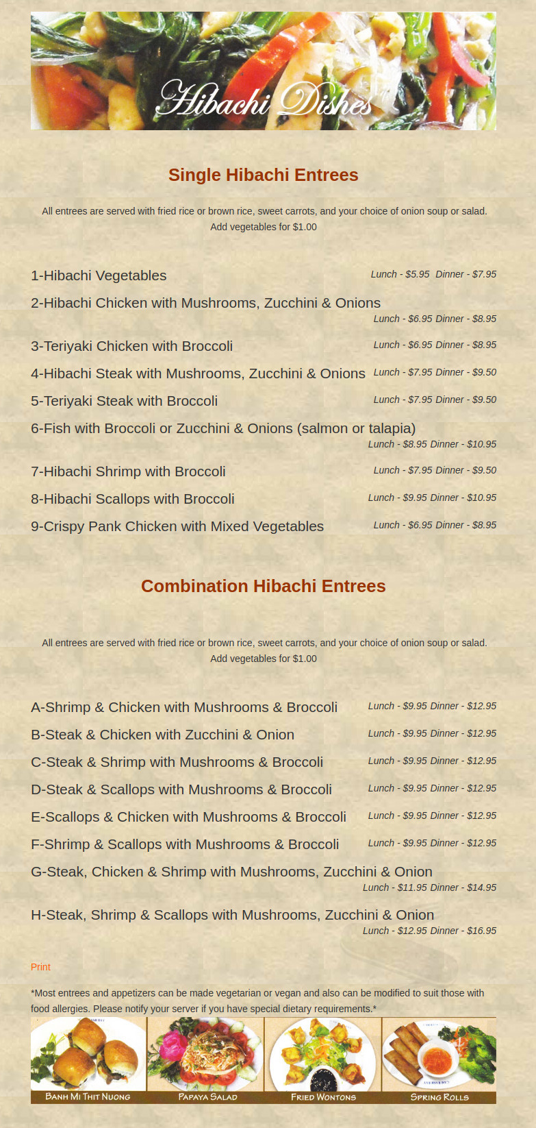 Cam Ranh Bay menus in Banner Elk, North Carolina, United States