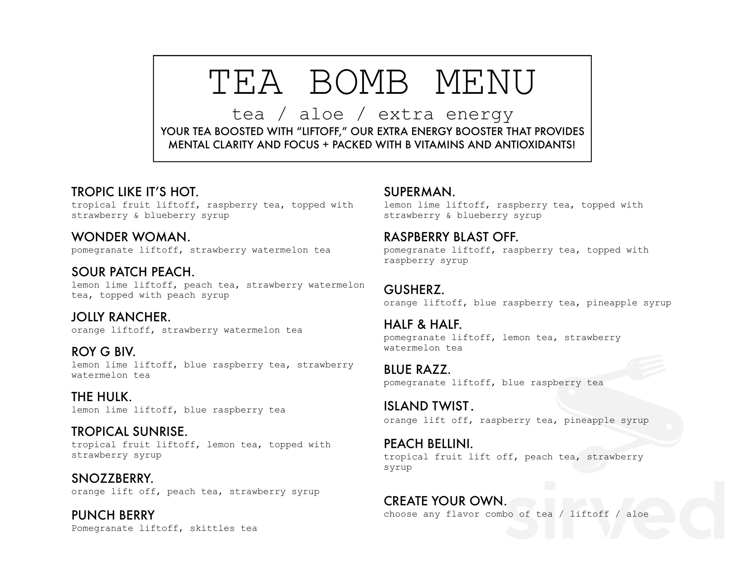 M21 Nutrition menu in Lowell, Michigan, USA