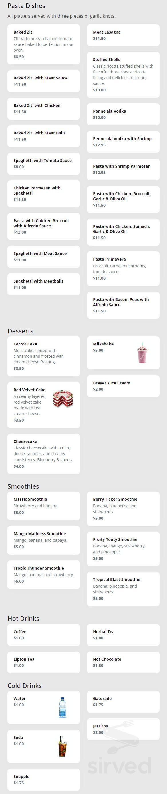 Daisy's Pizza menu in The Bronx, New York, USA